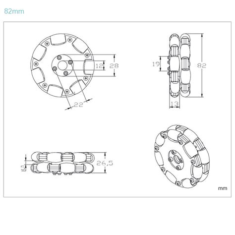 Metal Omnidirectional Wheel Omni Robot Ros Platform Omnidirectional Movement 82mm [51147] Us