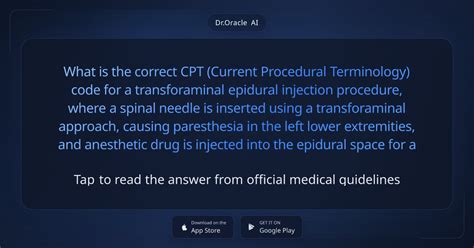 What Is The Correct Cpt Current Procedural Terminology Code For A Transforaminal Epidural