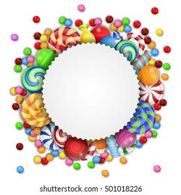 Sweets Background Frame Candiesvector Stock Vector Royalty Free 355632431