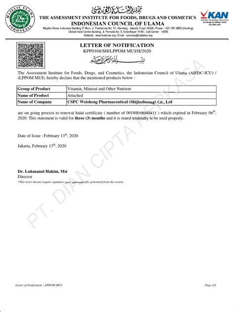 Skpp Mui Halal Cspc Weisheng 13022020 2 Download Free Pdf Food