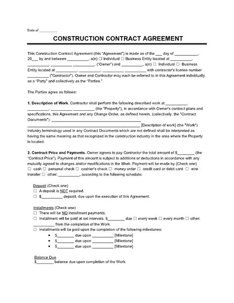 Construction Contract Template