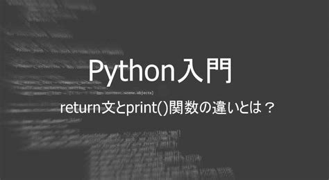 Python入門関数で使うreturn文とprint関数の違いについての初歩的な説明 WORKS
