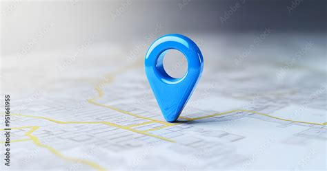 Blue Location 3d Icon Marker Or Route Gps Position Navigator Sign And Travel Navigation Pin Road