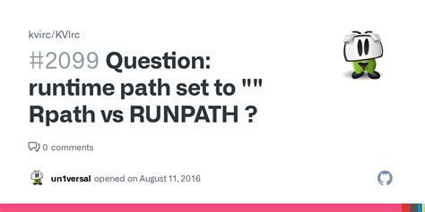 Question Runtime Path Set To Rpath Vs Runpath · Issue 2099