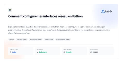 Configuration Des Interfaces Réseau Python Guide Complet Labex