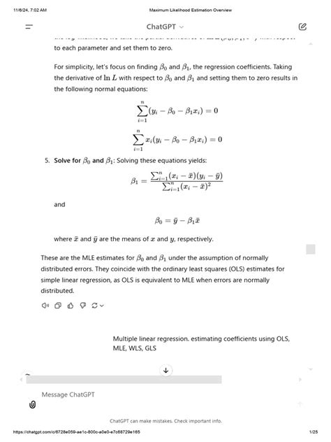 Maximum Likelihood Estimation Overview Pdf Ordinary Least Squares