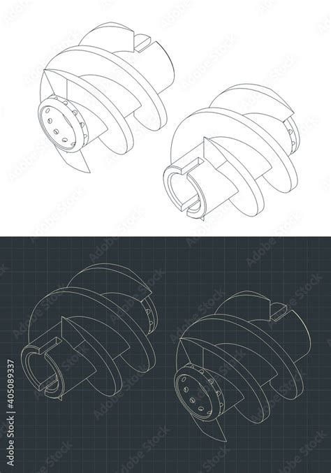 Inducer Isometric Drawings Stock Vector Adobe Stock