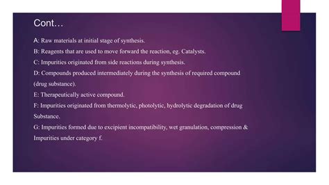 Impurity Profile Pptx
