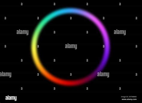 Colorful Circle Frame Circle Light Frame On Black Background Stock