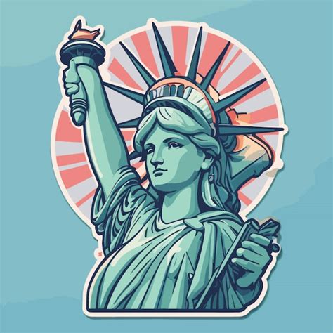 Вектор мультфильма Статуя Свободы Премиум Ai сгенерированный вектор