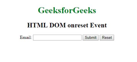 HTML DOM Onreset Event GeeksforGeeks