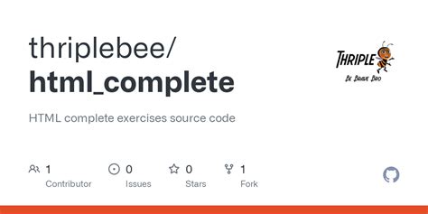 Github Thriplebee Html Complete Html Complete Exercises Source Code