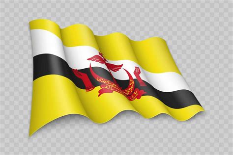 3d Realistic Waving Flag Of Brunei 25354974 Vector Art At Vecteezy
