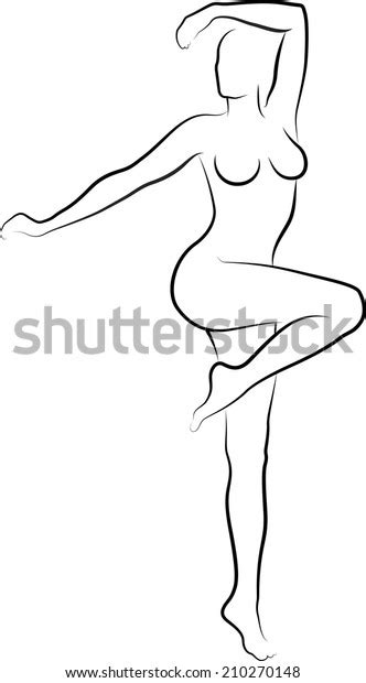 Sketch Naked Woman เวกเตอรสตอก ปลอดคาลขสทธ Shutterstock