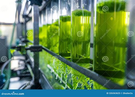 Algae Biofuel Processing In A Laboratory Scientists Converting Algae Into Fuel Through A