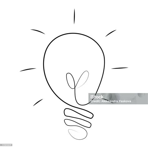 전구 아이콘입니다 아이디어 해결책 전기 상징 벡터 일러스트레이션 손으로 그린 0명에 대한 스톡 벡터 아트 및 기타 이미지 0