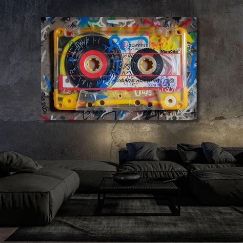 Retro Cassette Tape Canvas Art Graffiti Pop Art Wall Decor Banksy