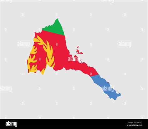 eritrea map flag map of eritrea with the eritrean country banner vector illustration stock