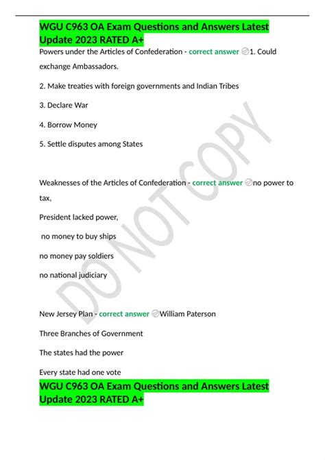 WGU C OA Exam Questions And Answers Latest Update RATED A WGU C OA Stuvia US