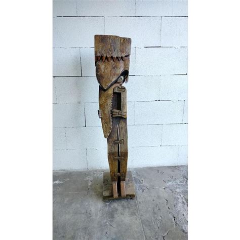 Luciano Bertolotto Marine Player Sculpture 1990 Recycled Wood Chairish