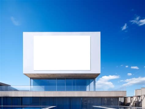 모형 빈 현수막 현대적인 디자인 야외 건설 빈 건물 광고판 모형 템플릿 포스터 거리 광고 외부 Ai 생성 일러스트레이션 프리미엄 사진