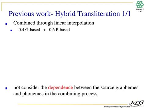 Ppt A Machine Transliteration Model Based On Correspondence Between