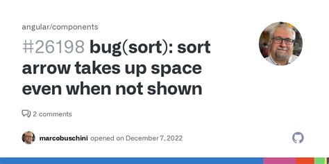 Bugsort Sort Arrow Takes Up Space Even When Not Shown · Issue 26198
