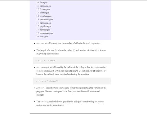 Task 3 Getters And Setters Create A Regularpolygon