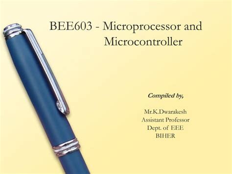 Eee Bee603 Microprocessor And Microcontroller Mr K Dwarakesh220819