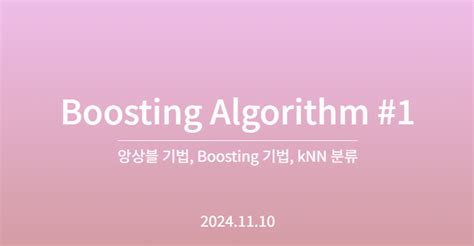 Boosting Algorithm 1