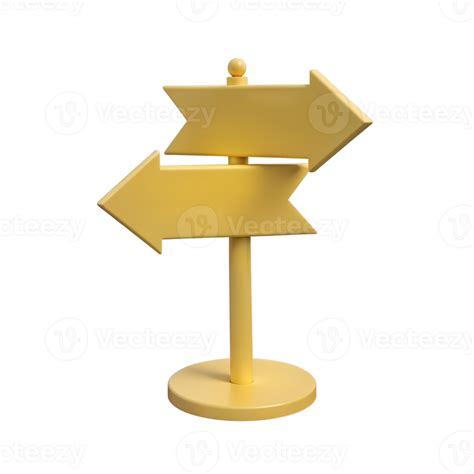 Directional Sign With Yellow Arrows Indicating Different Routes Outdoors 56573453 Png