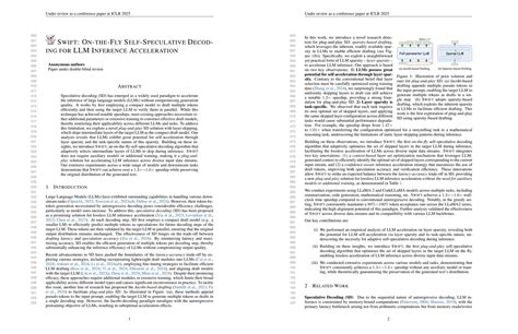 Swift On The Fly Self Speculative Decoding For Llm Inference Acceleration