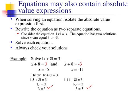 PPT Solving Absolute Value Equations PowerPoint Presentation Free