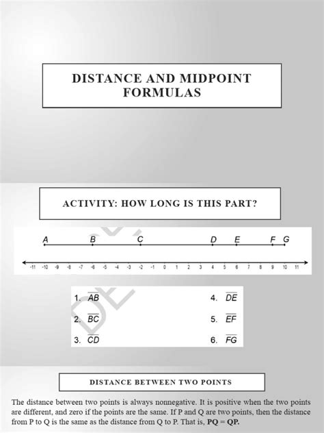 Distance And Midpoint Formulas Pdf