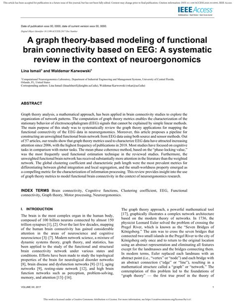 Pdf A Graph Theory Based Modeling Of Functional Brain Connectivity Based On Eeg A Systematic