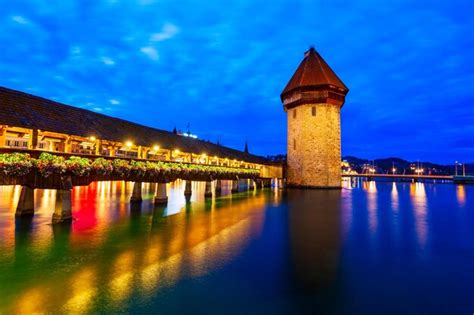 Premium Photo Kapellbrucke Bridge Wasserturm Tower Lucerne