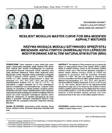 Pdf Resilient Modulus Master Curve For Bra Modified Asphalt Mixtures