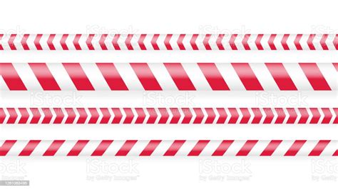 빨간 경찰 테이프 범죄 위험 라인 주의 경찰 라인 고립 경고 테이프 빨간색 경고 리본 집합입니다 흰색 배경의 벡터 그림 Fbi에