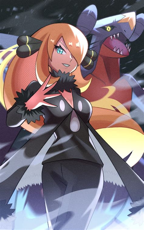 Cynthia And Garchomp Pokemon And More Drawn By Inana Umi Danbooru