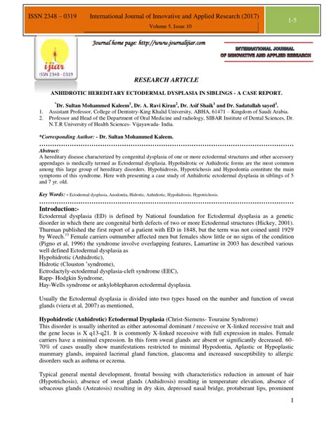 Full Article Anhidrotic Hereditary Ectodermal Dysplasia In Siblings A Case Report