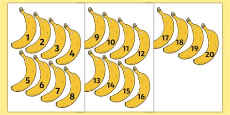 Banana Themed Number Fan 1 20