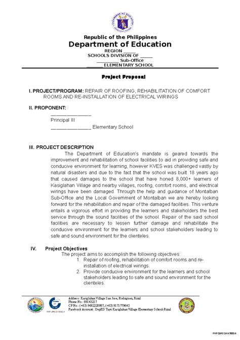 Project Proposal Example Philippines At Cassandra Edwards Blog