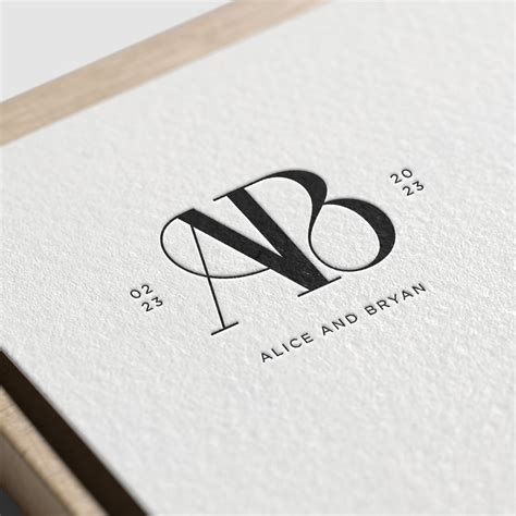 Modern Couple Monogram Logo Design Minimalist Wedding Initial Premade Etsy Initials Logo