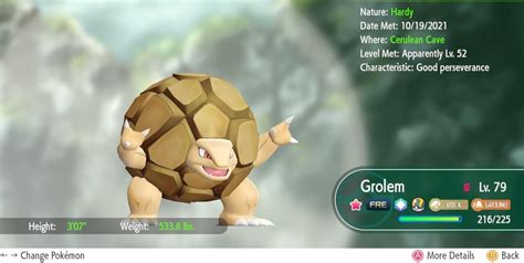 Shiny 126150 Shiny Golem Rpokemonletsgo