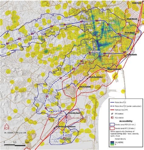 Kernel Density Map Of Urban Facilities Download Scientific Diagram
