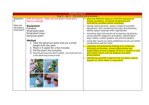 New Year 5 Life Cycles And Process Mtp Investigation Sheet