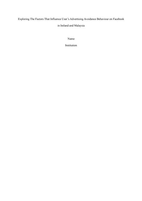 Avoidance Behaviours Course Work Exploring The Factors That