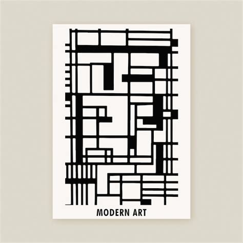 Premium Vector Modern Geometric Mid Century Art Poster Print