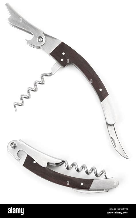 Wine Collection Two Corkscrews Isolated On White Background Stock