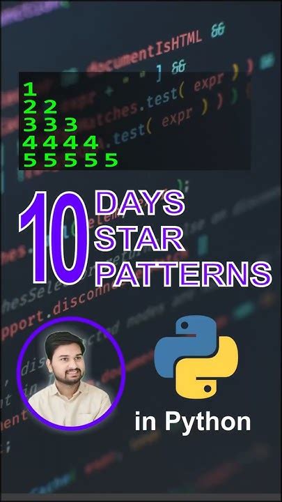 10 Days 10 Patterns Programs In Python 🐍👨‍💻 Day 8 Coding